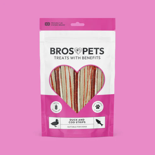 Bros Pets Duck & Cod Strips for Dogs | Grain-Free Dual-Protein Treats ...